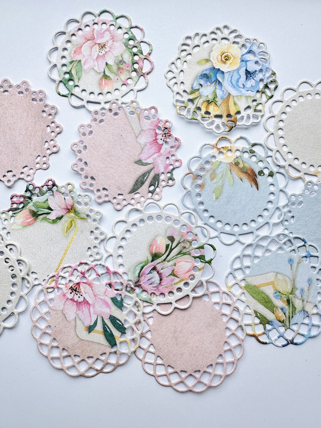 Die Cut Doilies Recycled Doilies Floral Doilies Set of 13 Pieces Size 4 ...