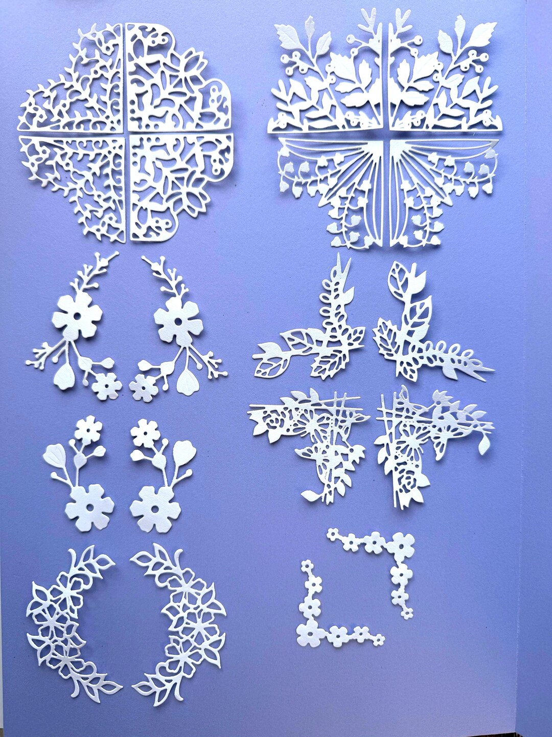 White Floral Die Cut Card Corners | Scrapbooking Embellishments - Etsy