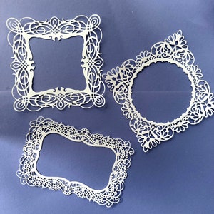 Die Cut Lacy Frames Frames Card Kit Scrapbook Frames Square Frames Oval ...