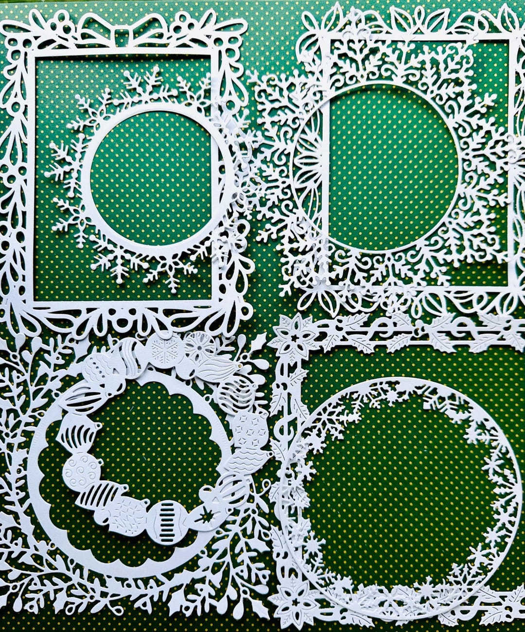 Christmas Card Die Cut Frames | Holiday Scrapbooking Embellishments - Etsy