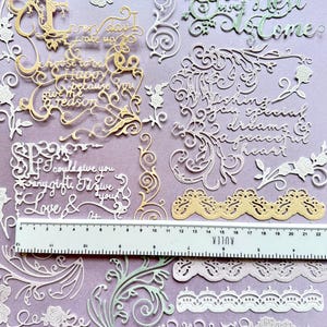 Die Cut Card Borders Die Cut Sentiments DIY Card Kit Die Cut Flourishes ...