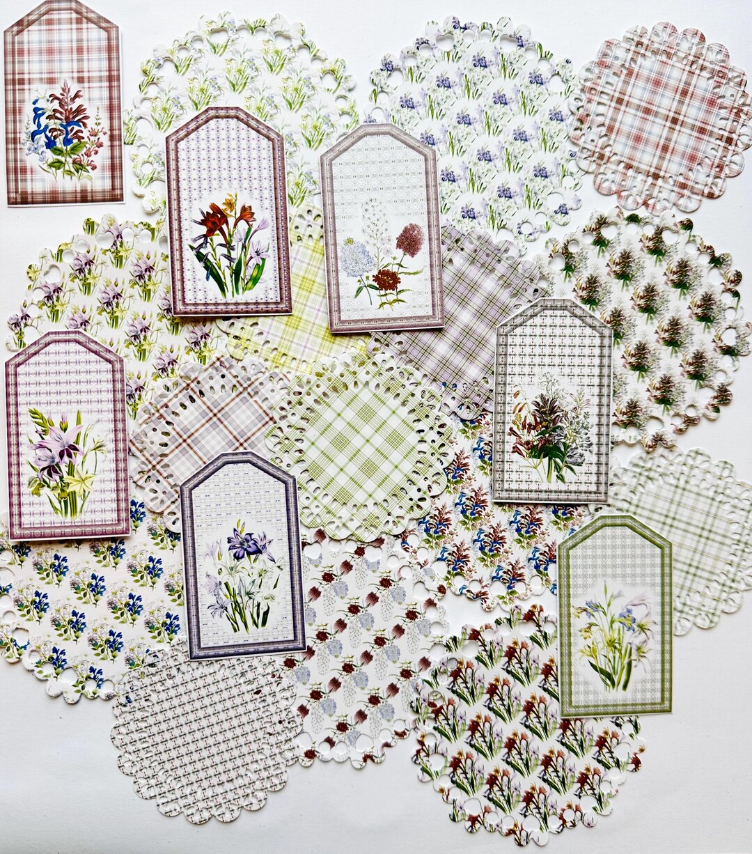 Floral Die Cut Doilies: Shimmering Cardstock Embellishments - Etsy