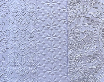 Embossed White Cardstock - Etsy
