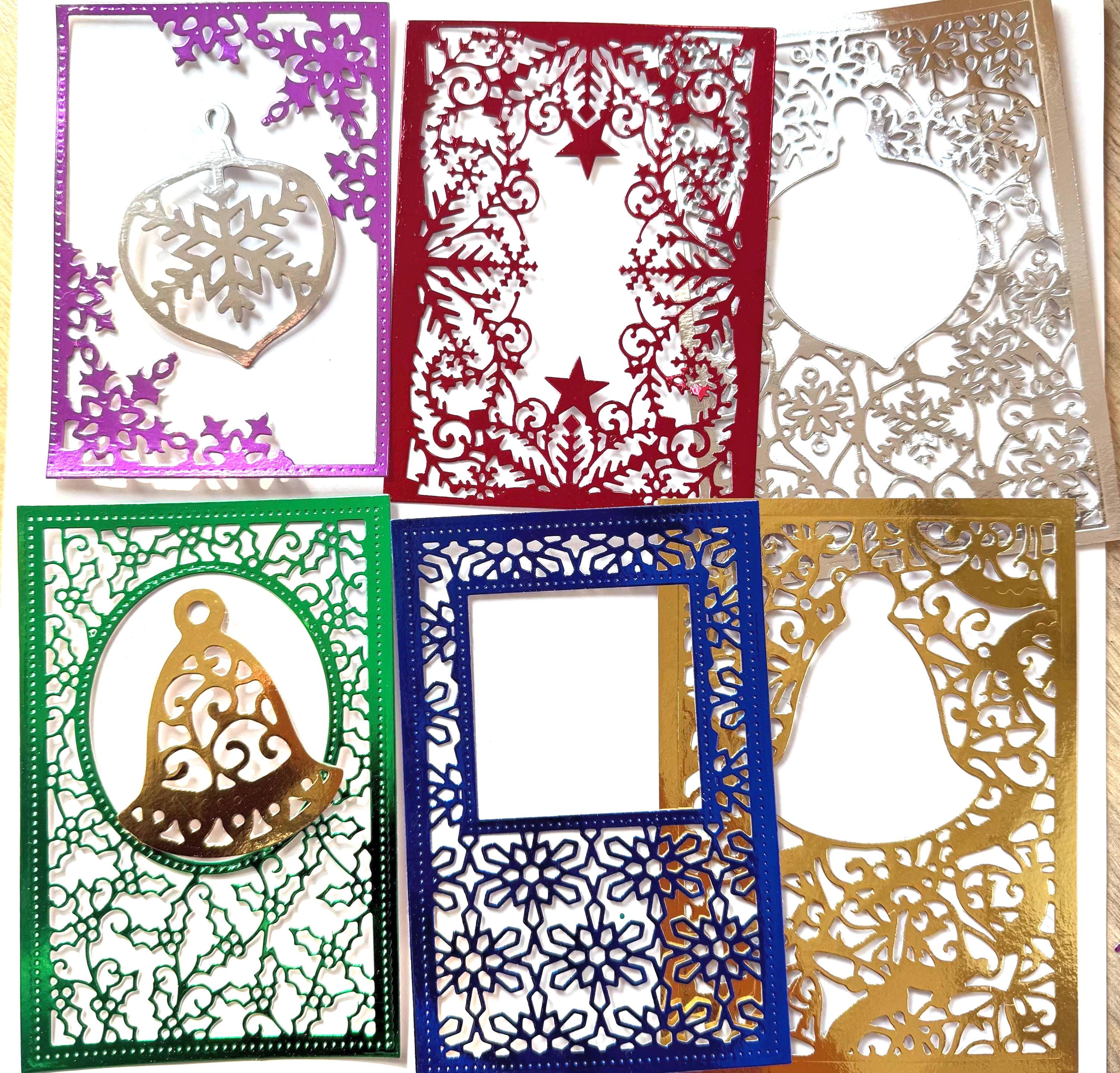 Christmas Die Cut Frames: Ornate Card Toppers, Pearl & Foil Cardstock ...