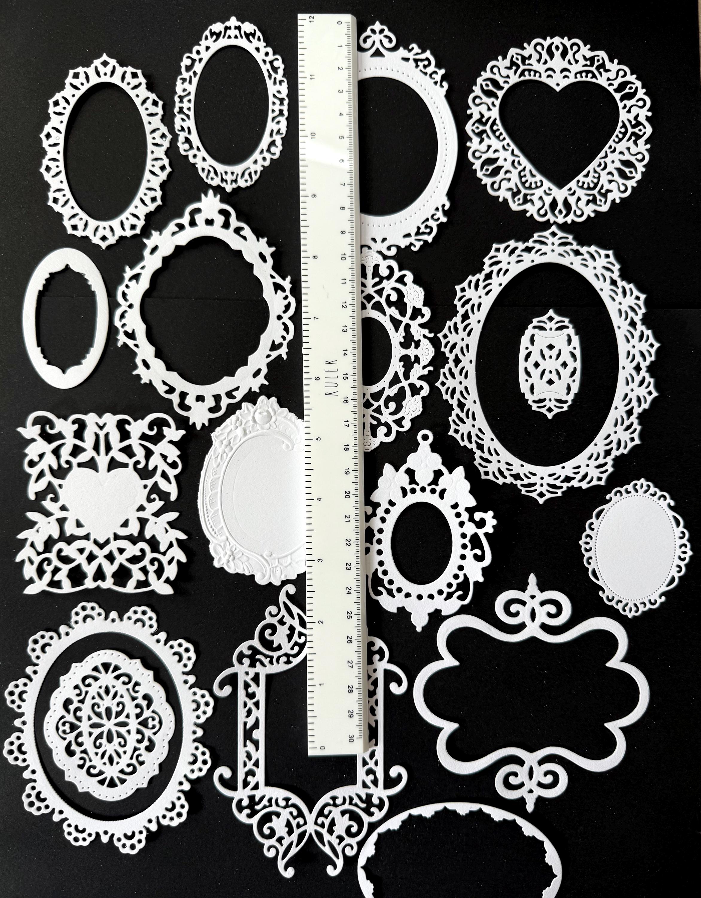 Die Cut Card Frames: Ornate Embossed Paper Frames, Set of 18 - Etsy