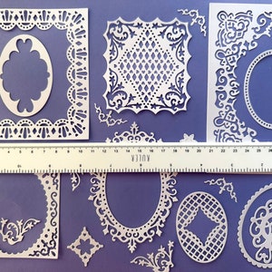 Die Cut Nesting Lacy Frames and Flourishes Set of 20 for Card Making ...