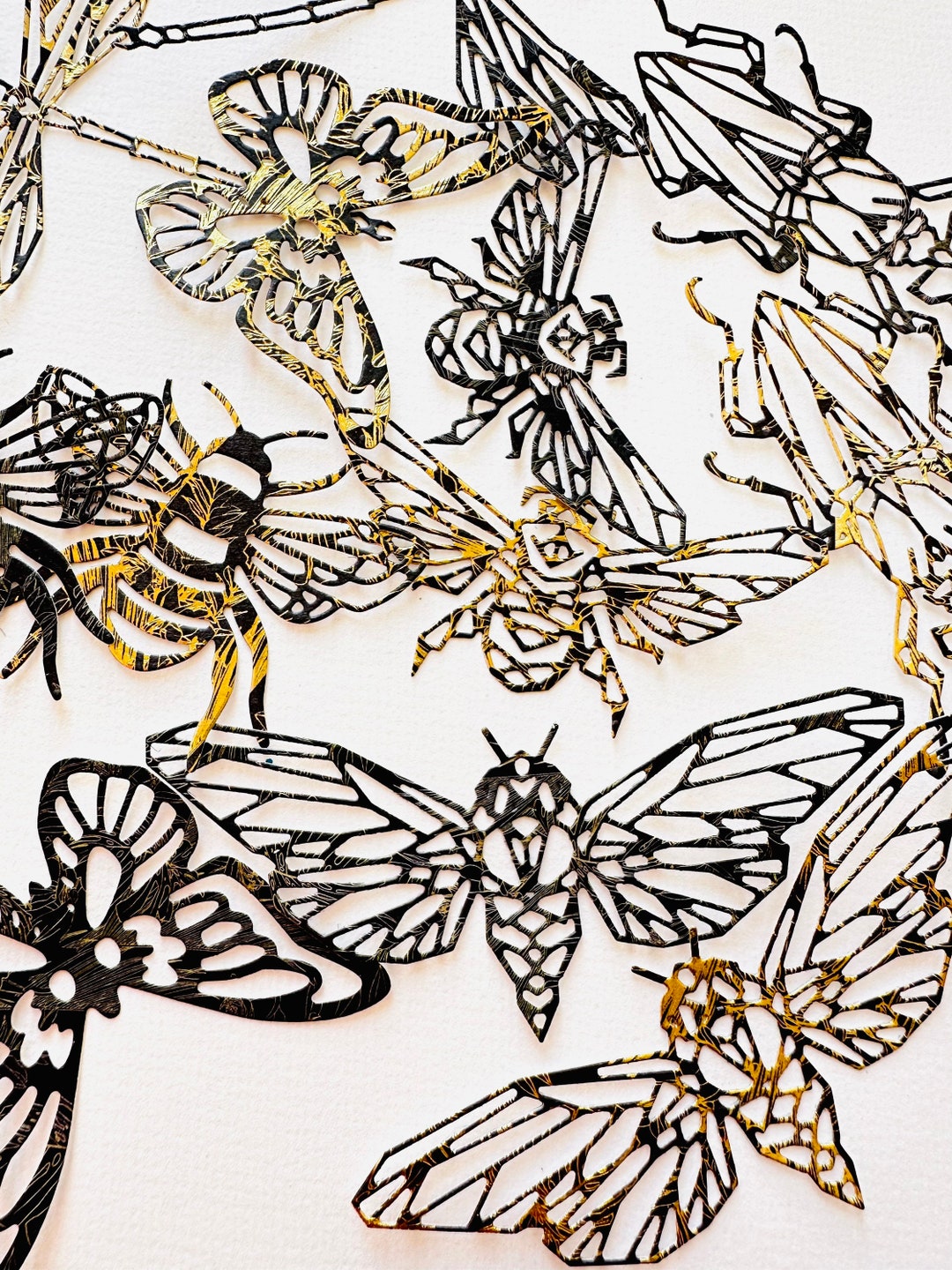 Die Cut Insects Butterflies Bees Dragonflies L Set of 12 Pieces for ...