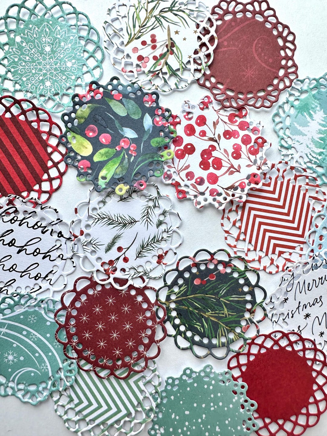 Die Cut Doilies Christmas Doilies Christmas Card Kit Christmas Die Cuts ...