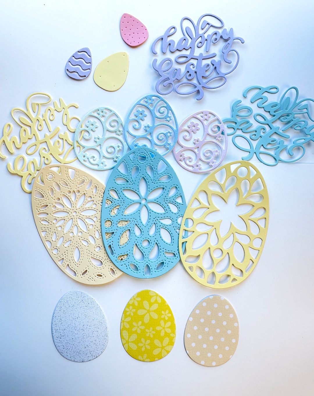 Die Cut Easter Eggs and Sentiments Happy Easter Sentiments Spring Die ...