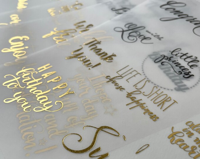 Vellum Paper Quotes Set of 6 Sheets, 120gsm, With Golden Foil. Perfect ...