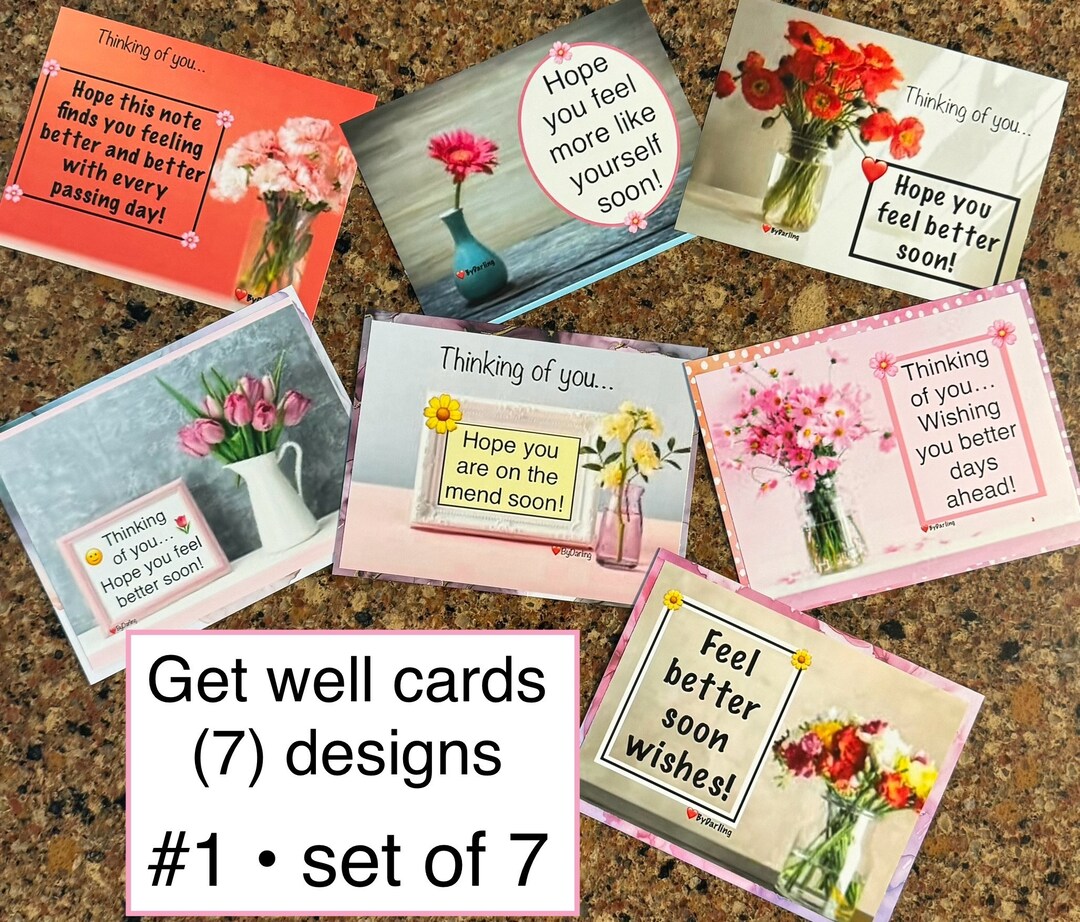 Get Well Soon Greeting Cards-feel Better Soon Cards-thinking of You ...