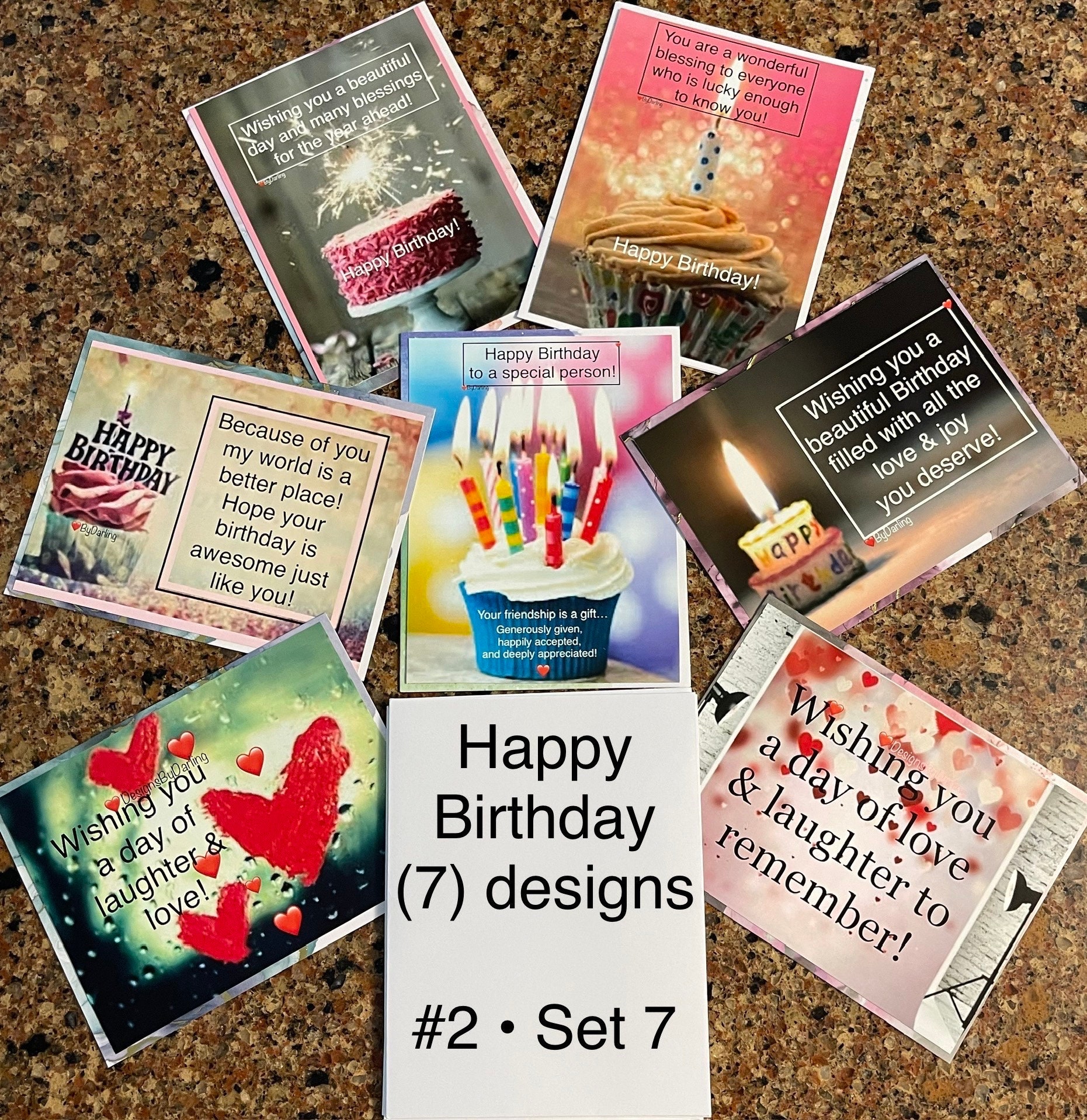 Happy Birthday Note Cards. Assorted Sets of Birthday Greeting - Etsy