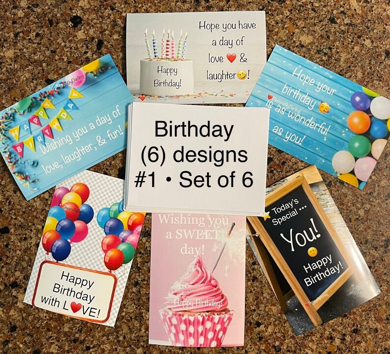 Happy Birthday Note Cards. Assorted Sets of Birthday Greeting - Etsy