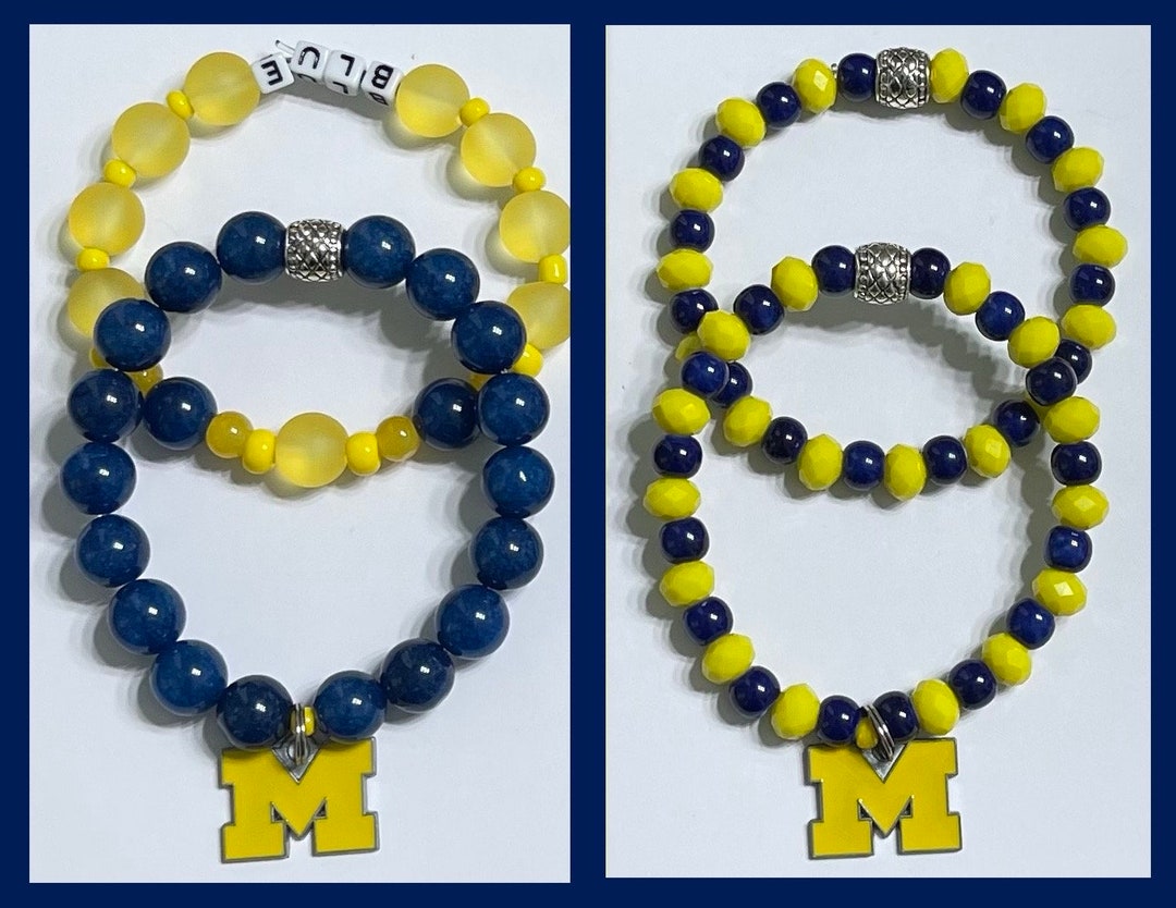 Michigan Wolverines Charm Bracelets College Themed Jewelry. - Etsy