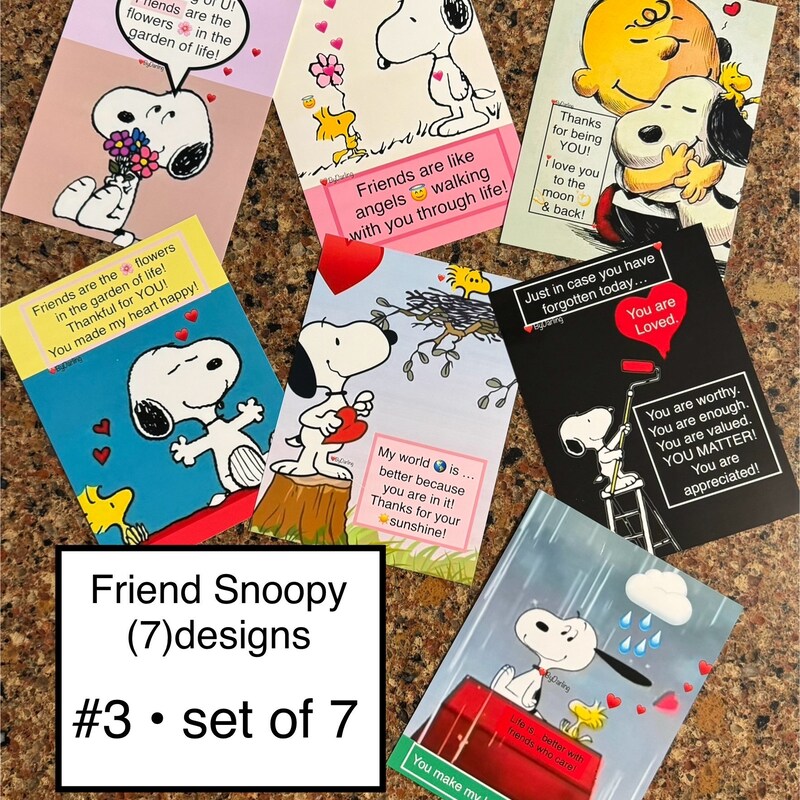 Snoopy Cards - Etsy