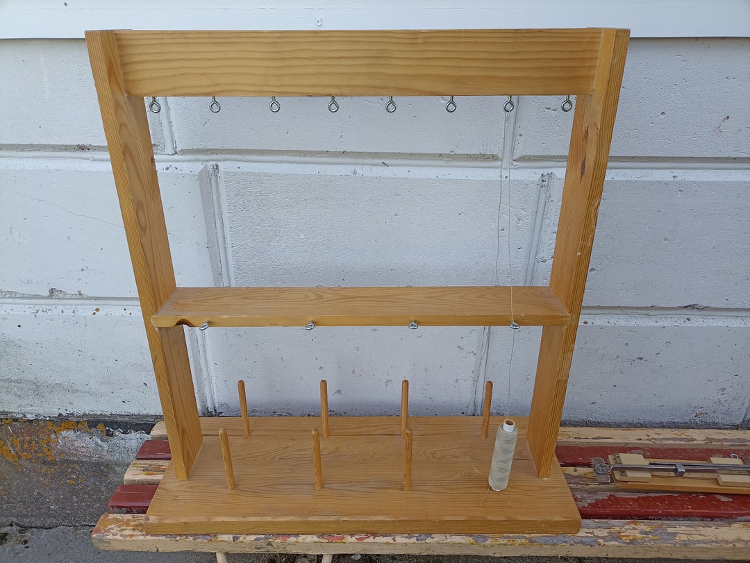 Vintage Wooden Handmade Sweden 8 Spool Rack - Etsy Sweden