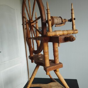 Rare Vintage Swedish Wheel Parlor Wooden Spinning WHEEL With Wheel 26 ...
