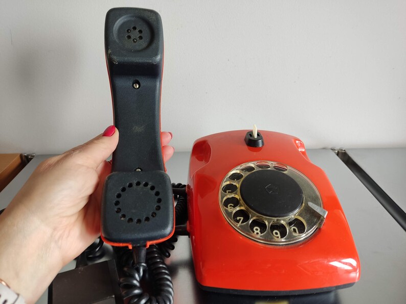 Vintage Soviet Russian Rotary Dial Phone Red Telephone 1990 - Etsy