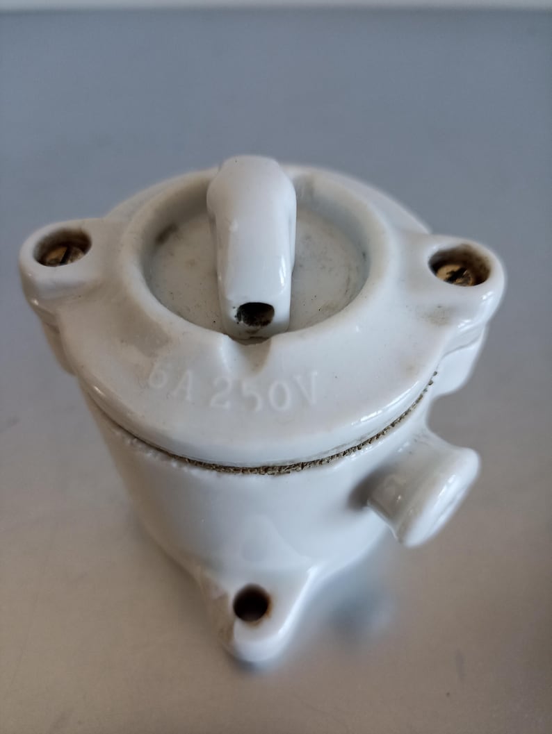 Vintage Porcelain Rotary Light Switch – 250V 110 V - Etsy