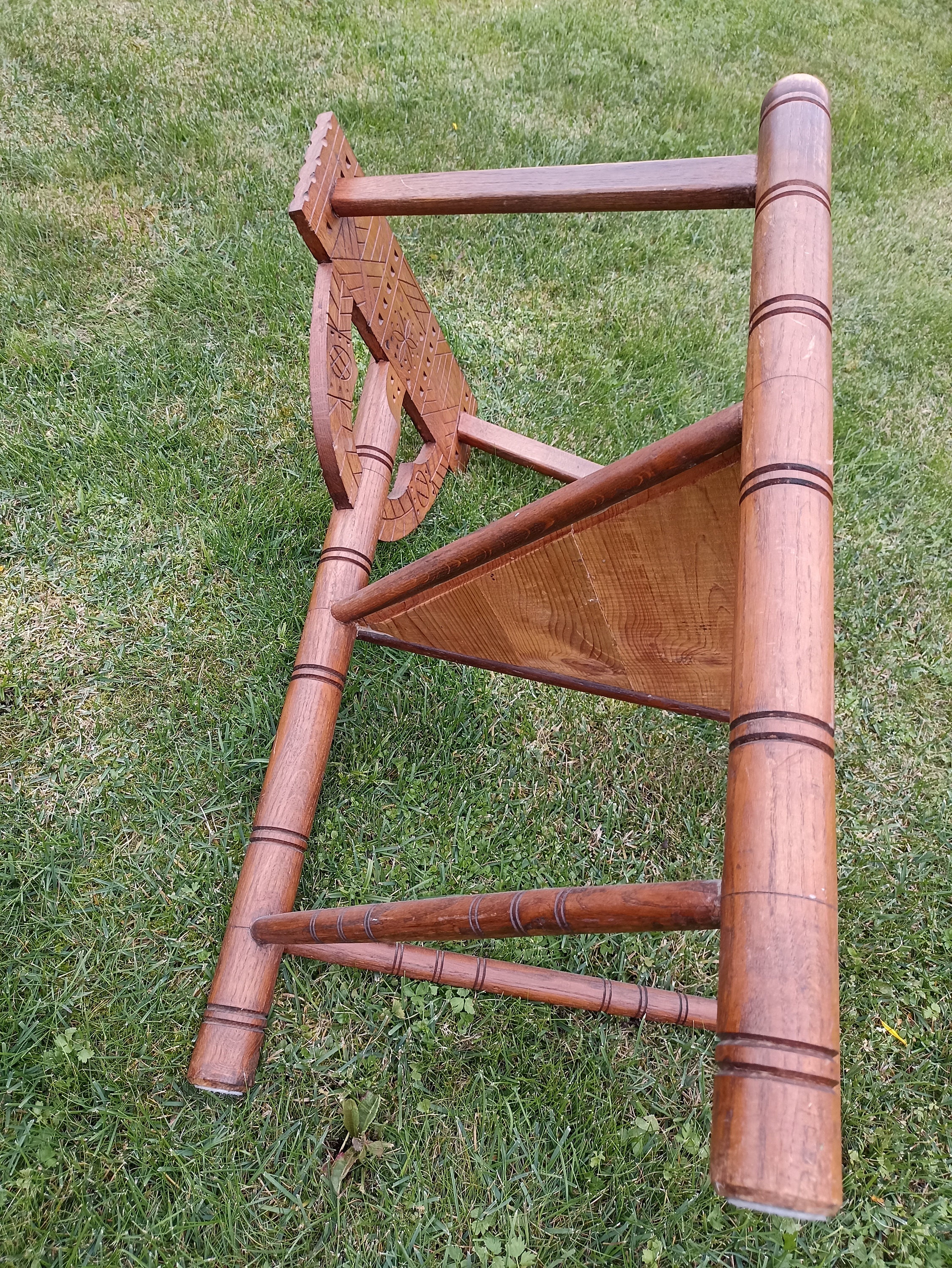 Neo-gothic 3-legged Oak Chair Vintage Antique Monks Stool German From ...
