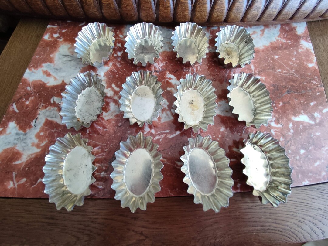 Vintage Set 12 Pcs. Sandbakkel Cookie Biscuit Cake Molds, Fluted Tart ...