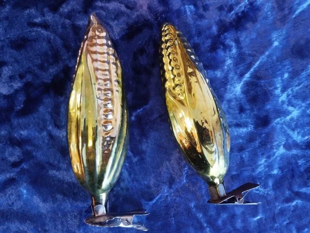 Set of 2 Vintage Soviet Christmas Ornaments Corn Cob With Clips USSR ...
