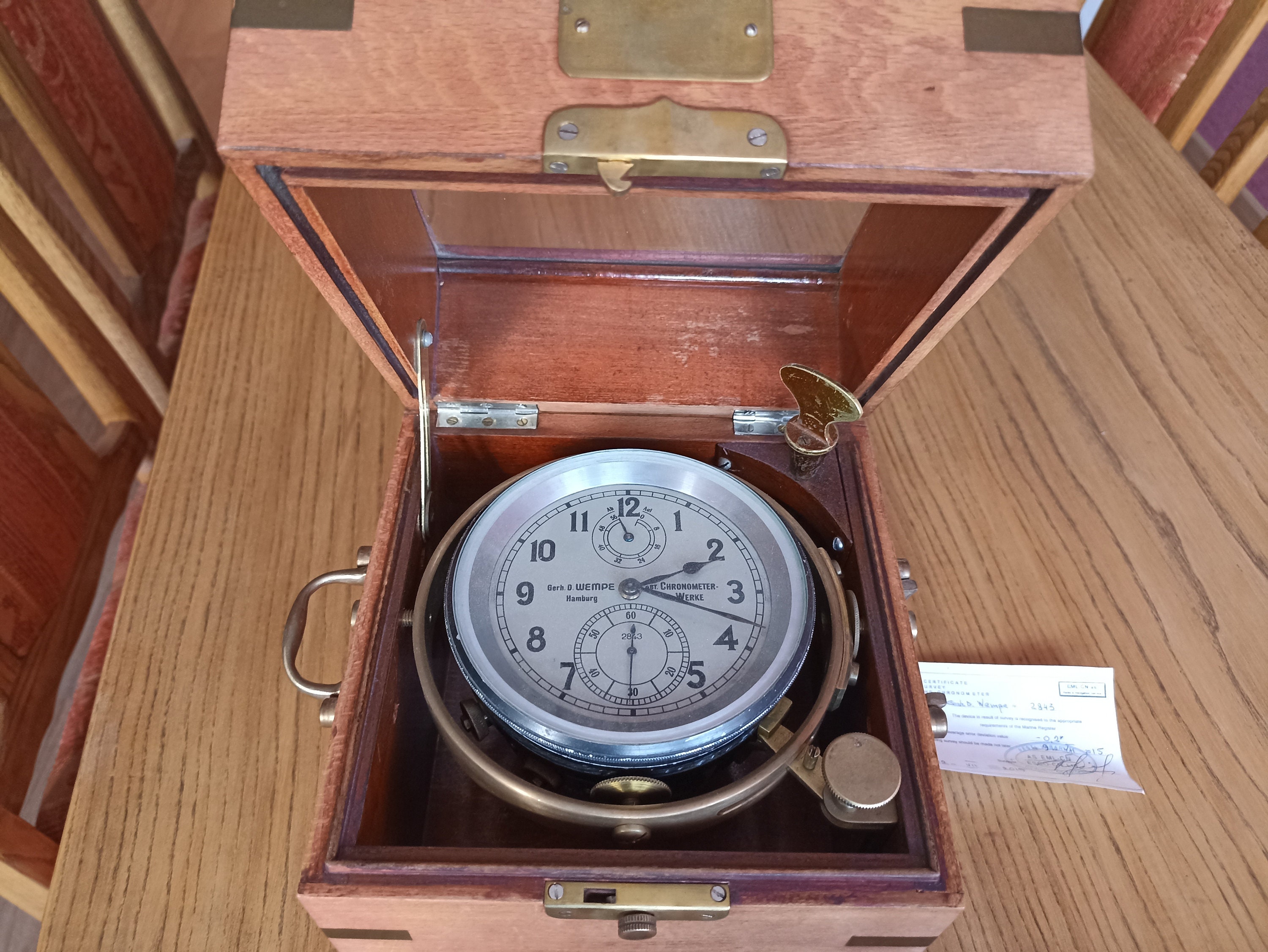 Old 1943 Original Nautical Ships German Chronometer Gerh. Wempe Hamburg ...