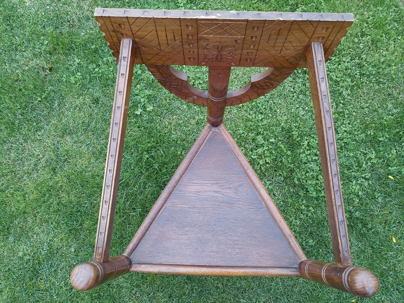 Neo-gothic 3-legged Oak Chair Vintage Antique Monks Stool German From ...