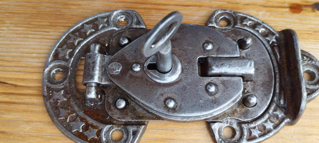 Antique Xixc. Swedish HAND Forged WROUGHT Farm Door Locks Wall ...