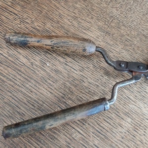 Antique Primitive Hair Crimper Hair Curler Curling Iron Wood Handle ...