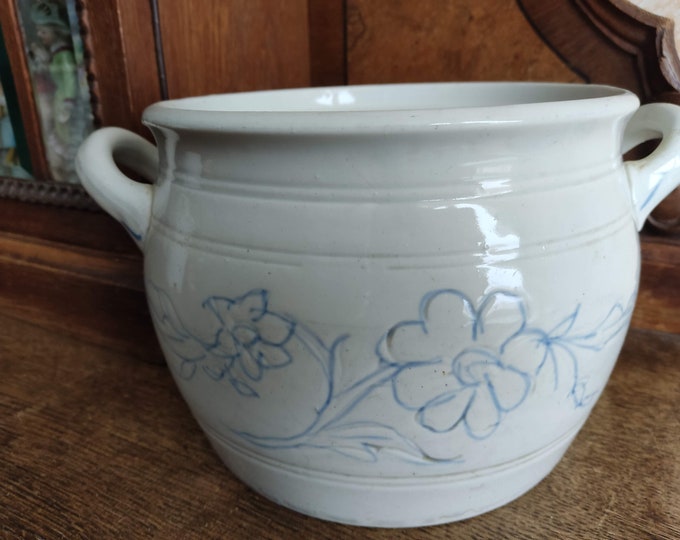 Antique Rorstrand Swedish Pottery White Double Handle Vase Pot Jug Blue ...