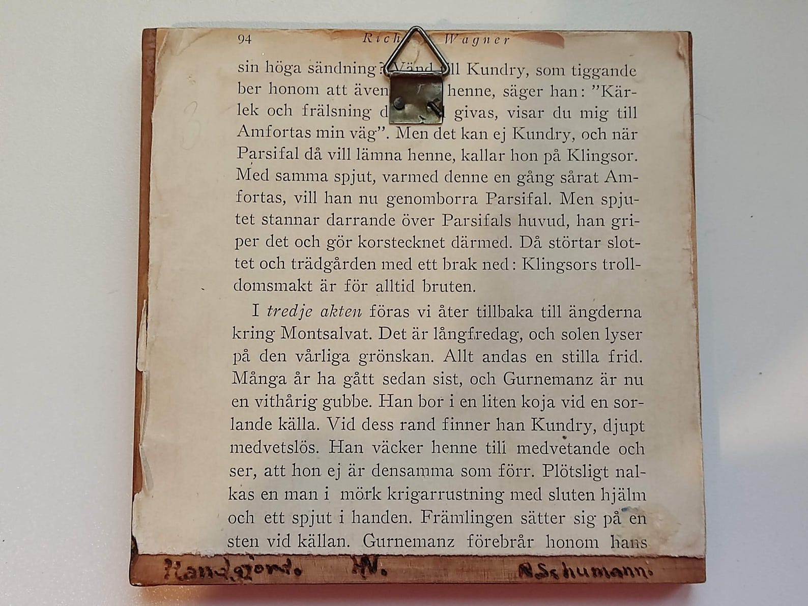 Antique Swedish Wooden Inlaid Photo Frame With Round Convex Glass/ Hand ...