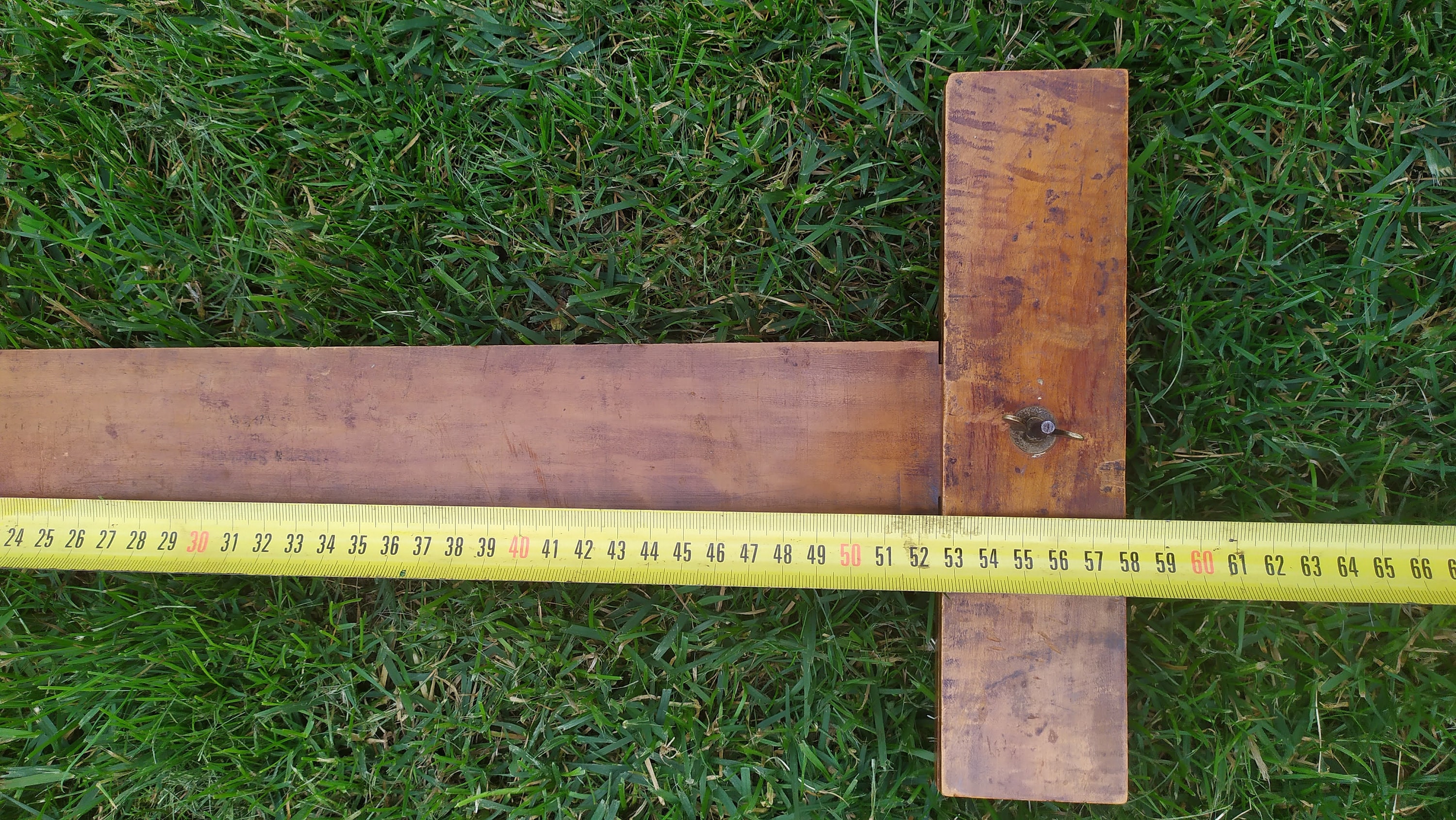 Antique Wooden Swedish Carpenter's Square Ruler Measuring Tool Marked ...