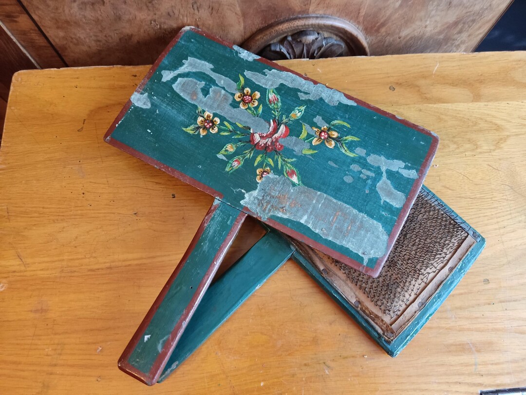 Vintage Old Wooden Farm Animals Pair Sheep Wool Carding Brushes Paddles ...