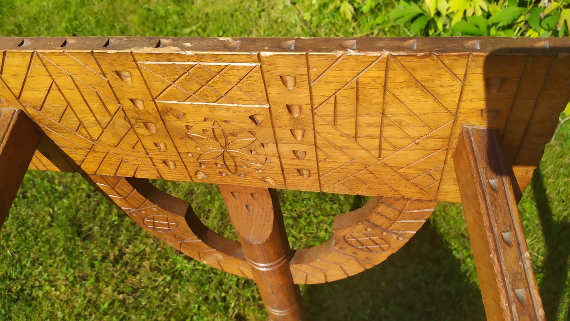 Neo-gothic 3-legged Oak Chair Vintage Antique Monks Stool German From ...