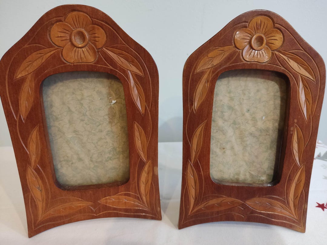 Pair of Antique Birch Wood Frames / Floral Ornate Frame Antique/ Ornate ...