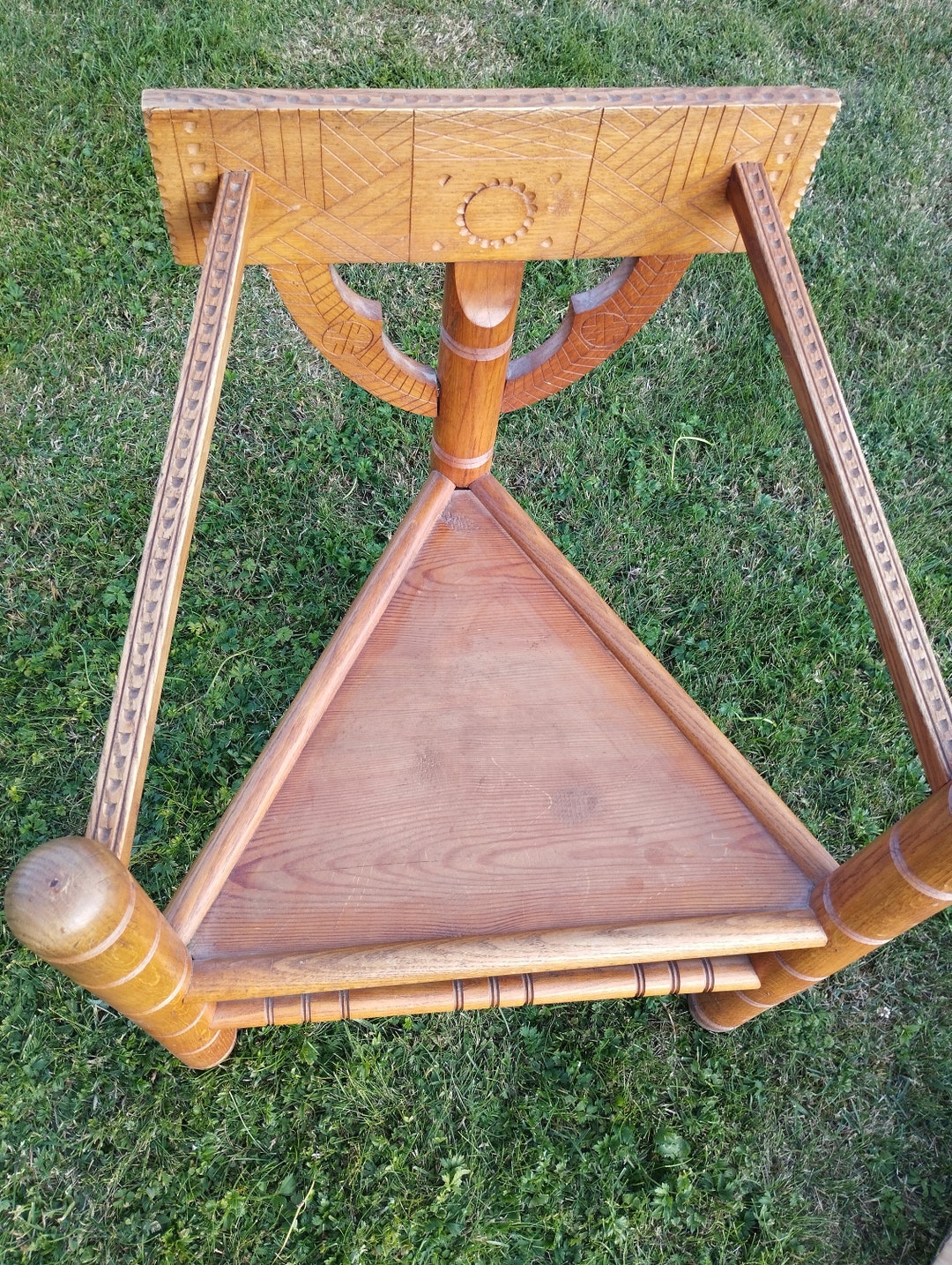 Neo-gothic 3-legged Oak Chair Vintage Antique Monks Stool German From ...