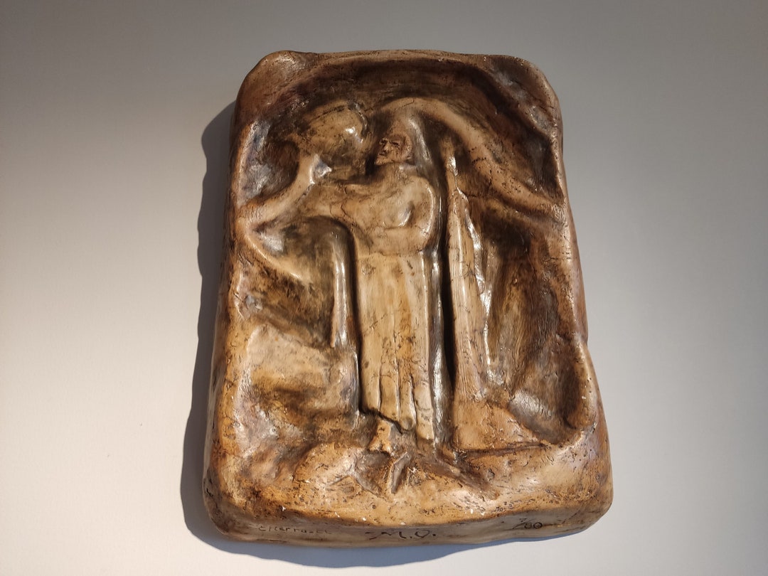 Unique Danish Sculptural Stoneware Large Wall Plaque Unit in Various ...