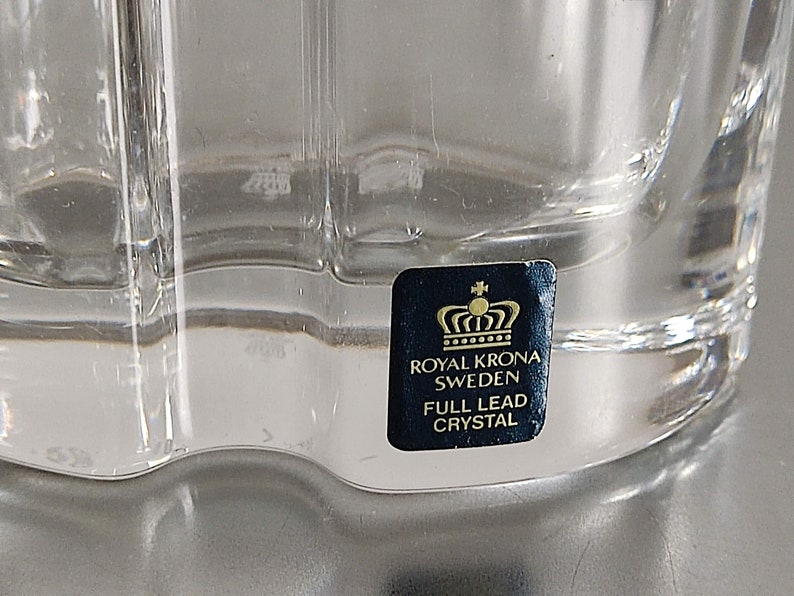 Vintage Labeled Vase, Bengt Edenfalk for Royal Krona, Full Lead Crystal ...