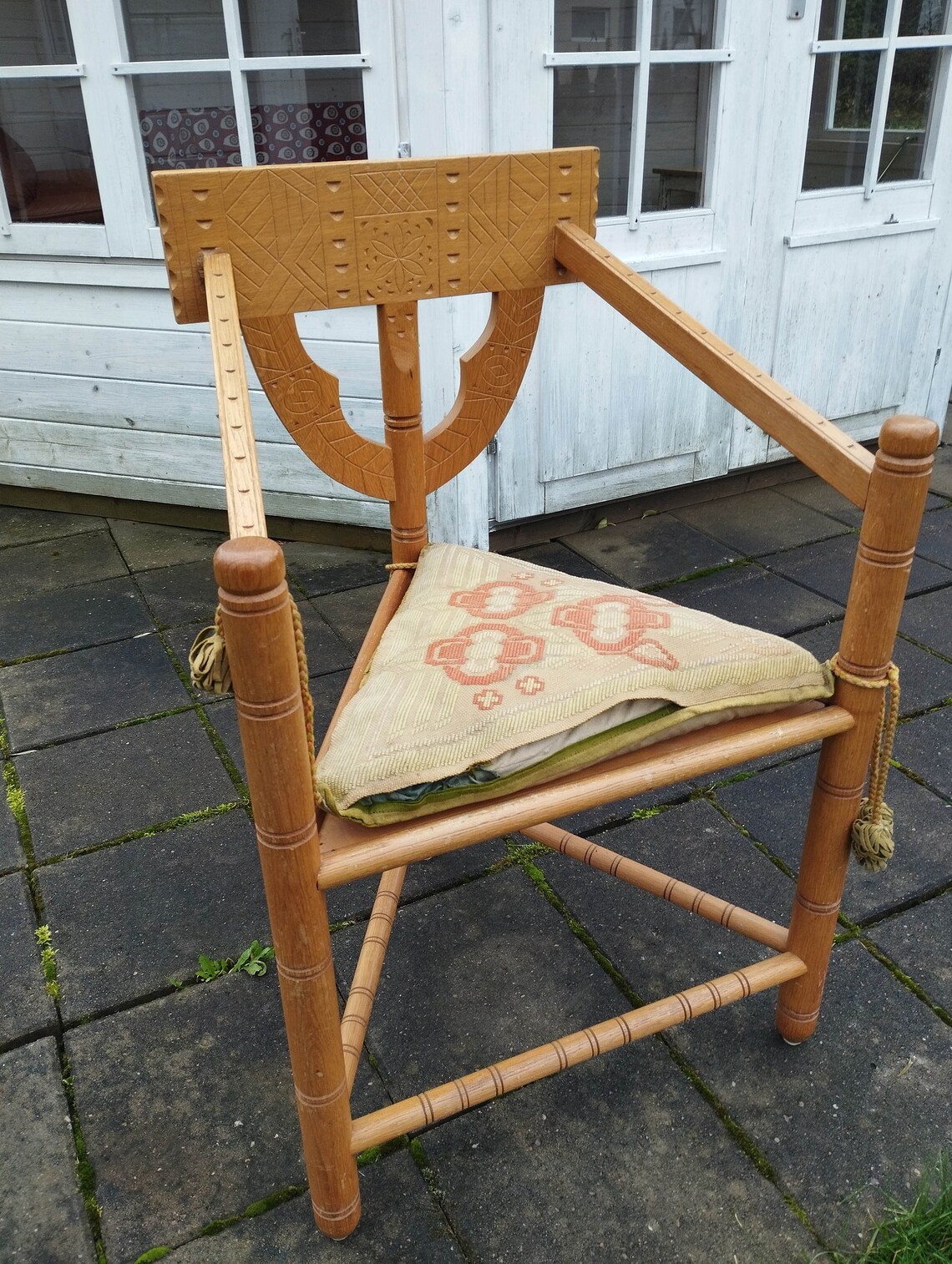 Neo-gothic 3-legged Oak Chair Vintage Antique Monks Stool German From ...