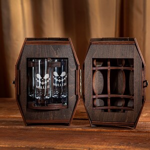 Halloween Gift Personalized Set of Shots in a Wooden Barrel, Happy ...