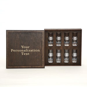 Custom Shot Glasses Set in Wooden Box, Birthday Present, Unique Gift ...
