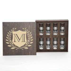 Custom Shot Glasses Set in Wooden Box, Birthday Present, Unique Gift ...