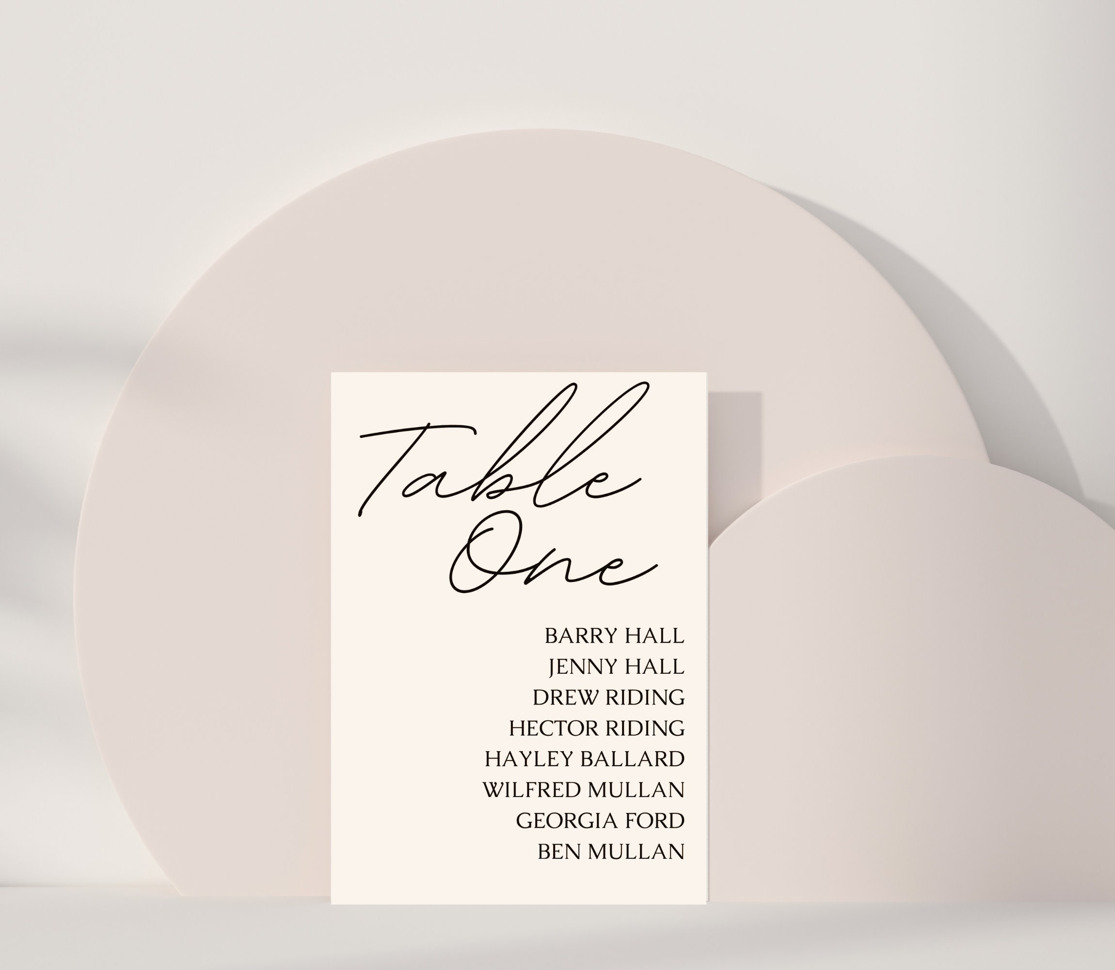 Classic, Minimalist Wedding Table Plan Template, Individual Table Plans ...