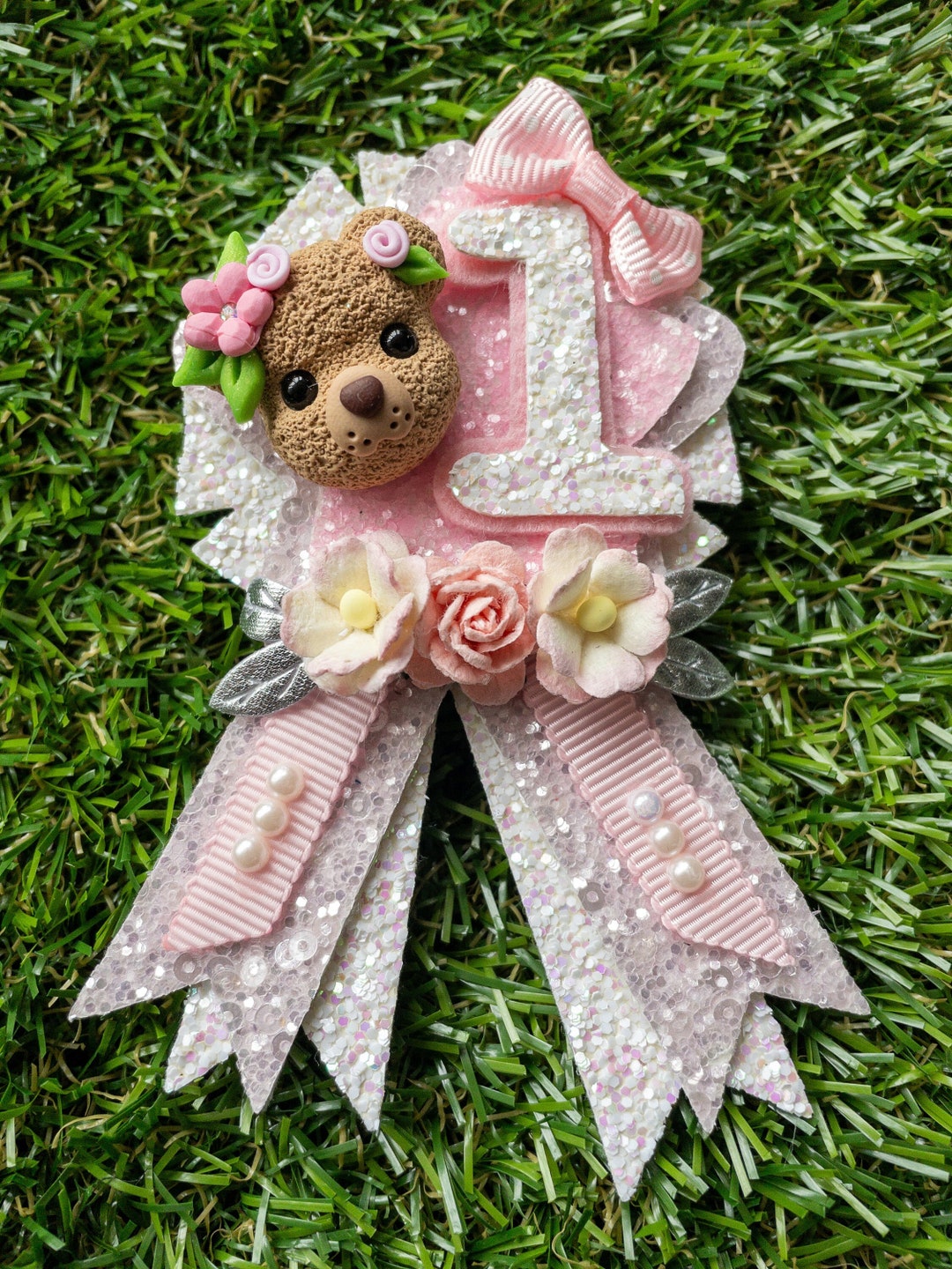 Cute Teddy Bear Birthday Badge, Birthday Rosette, Happy Birthday Badge ...