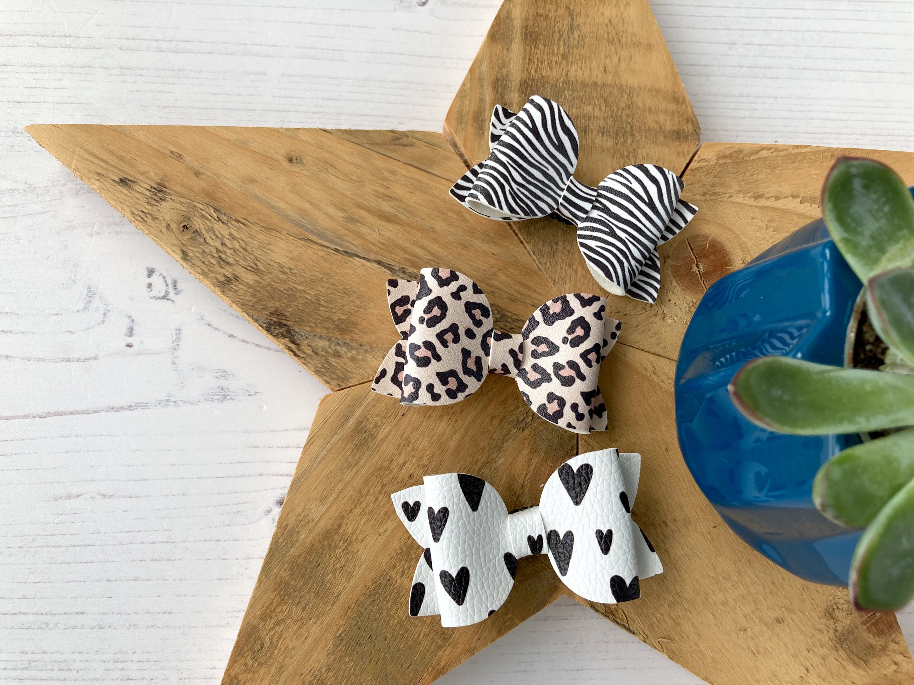 Animal Print Bows, Trio of Bows - Etsy