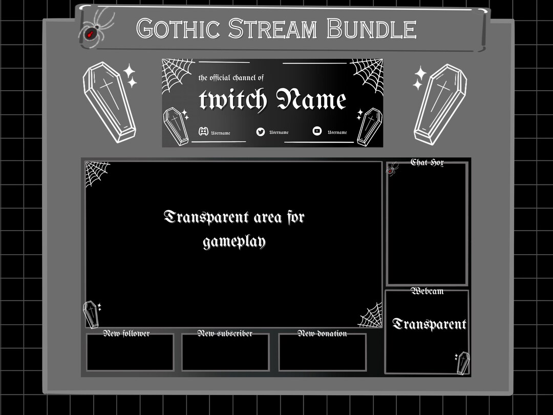 Gothic Twitch Streaming Bundle Twitch Overlay Gothic Twitch Bundle - Etsy