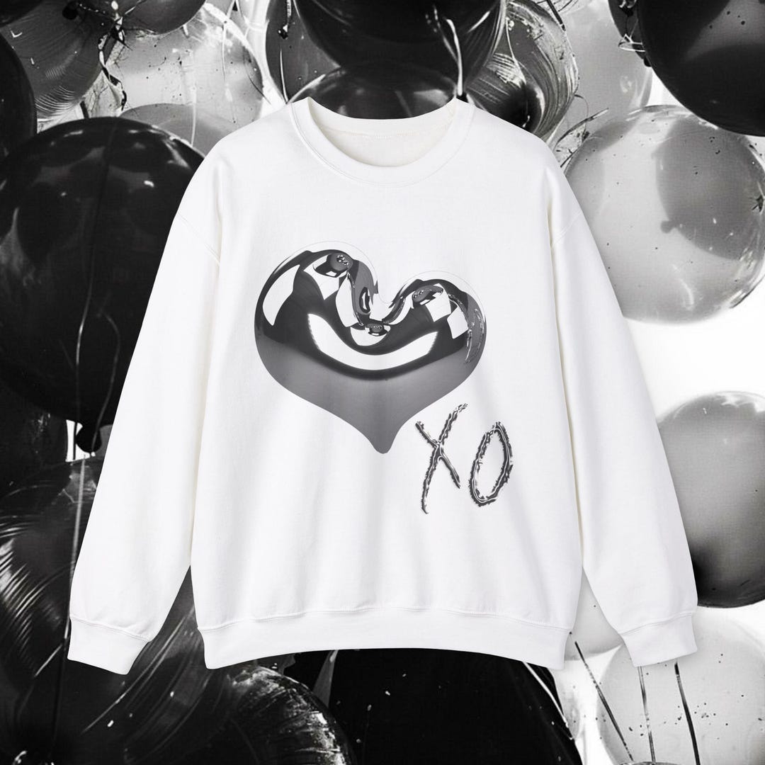 XO Chrome Heart by the Weeknd Unisex Crewneck, Jumper, Music Sweater ...