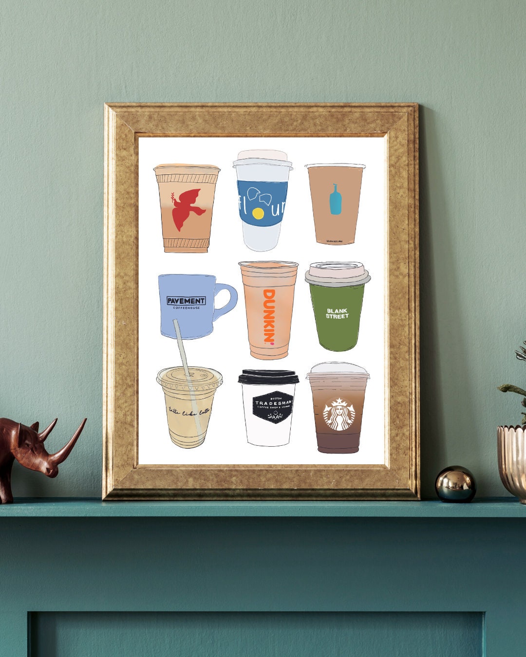Boston's Best Coffee | Coffee Bar Print | Bar Cart Wall Décor ...