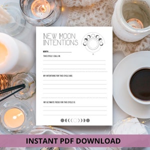 New Moon Intention Setting; Goal Setting Printable; Moon Phases ...